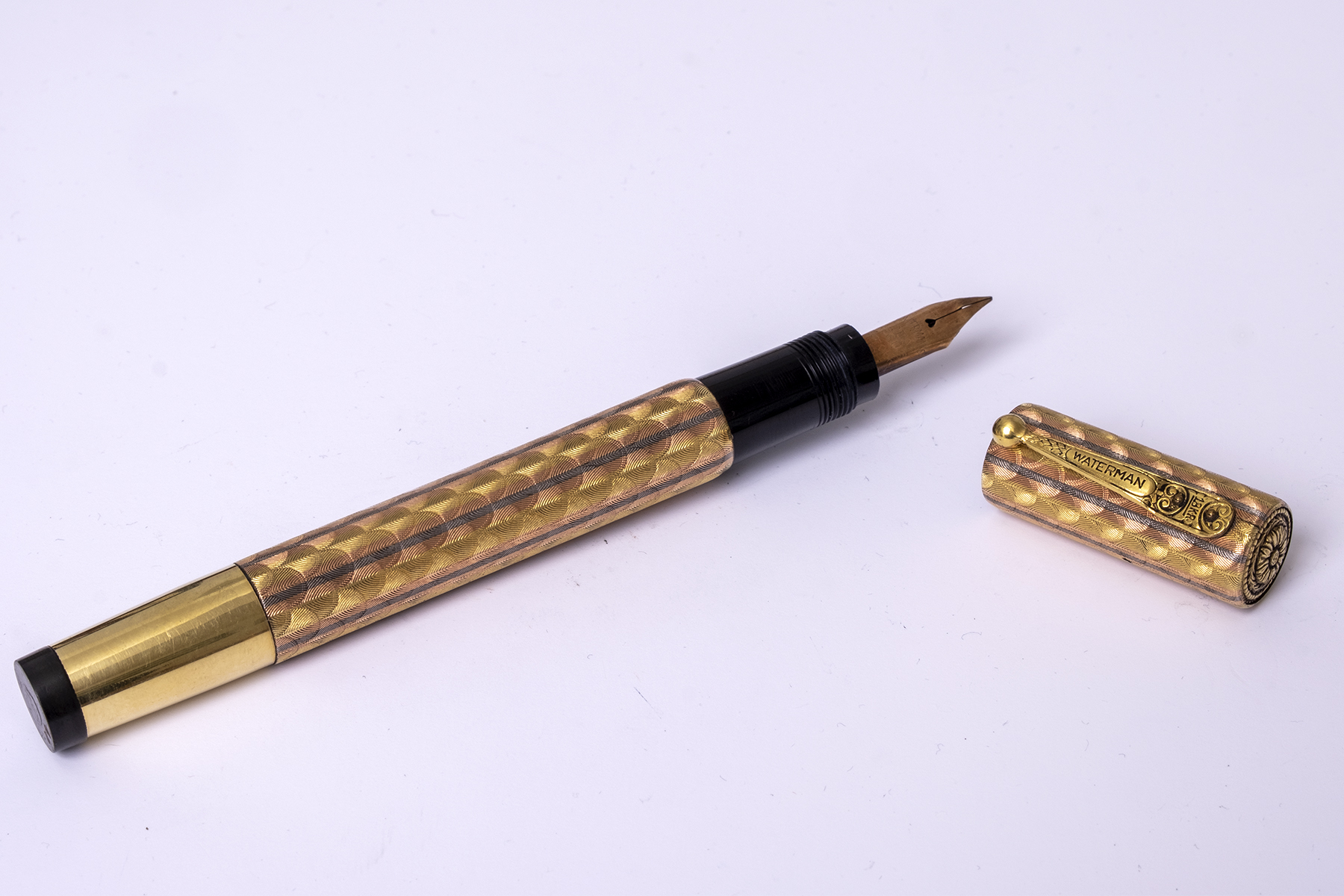 Waterman 42 Rolled Gold pattern design. Approx 1910 made in Italy