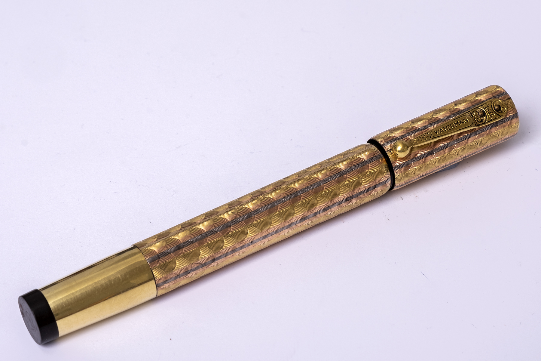 Waterman 42 Rolled Gold pattern design. Approx 1910 made in Italy